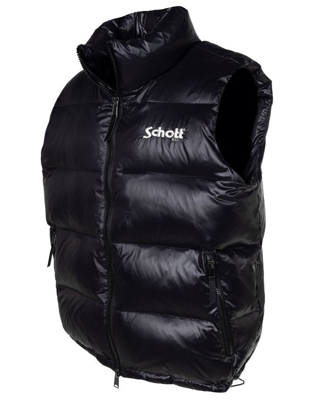 Schott N.Y.C NYLON DOWN FILLED VEST MENS -BLACK – Moesports