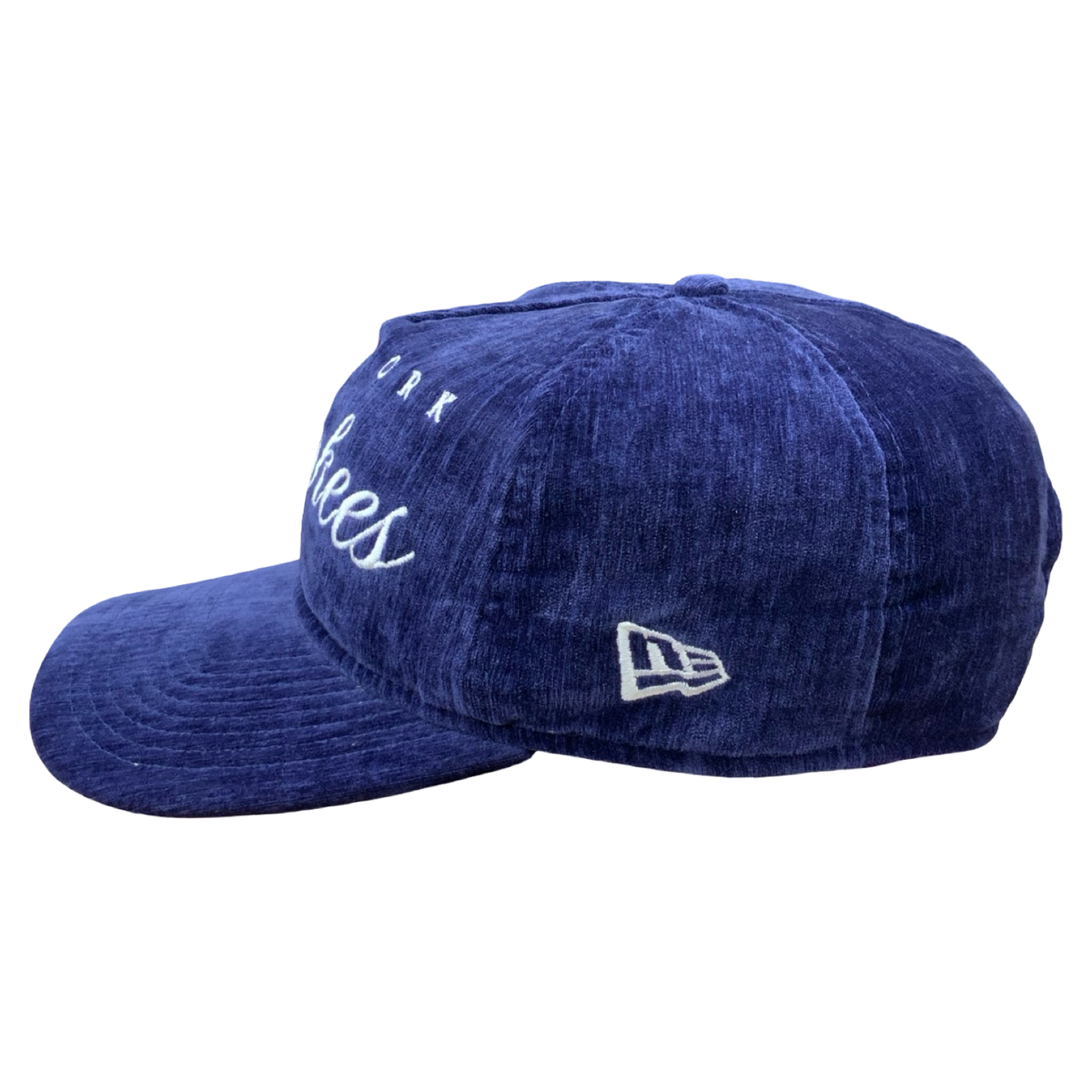 NEW ERA NEW YORK YANKEE TEAM SCRIPT PRE-CURVED CORDUROY SNAPBACK -NAVY ...