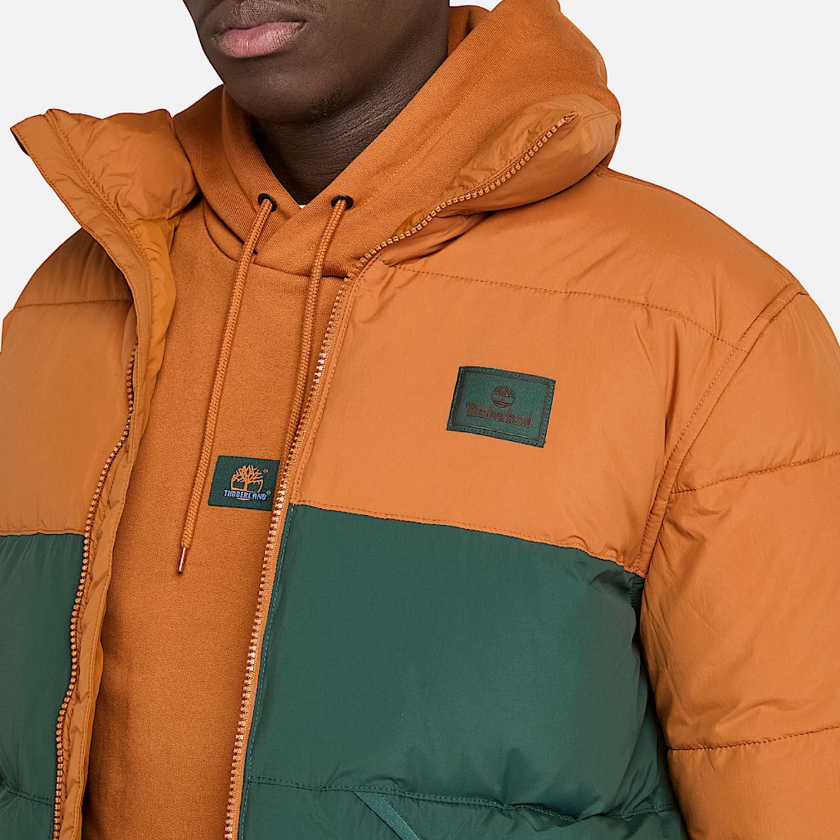 TIMBERLAND INSULATED PUFFER JACKET Men’s -LEATHER BROWN /DARK FOREST G ...