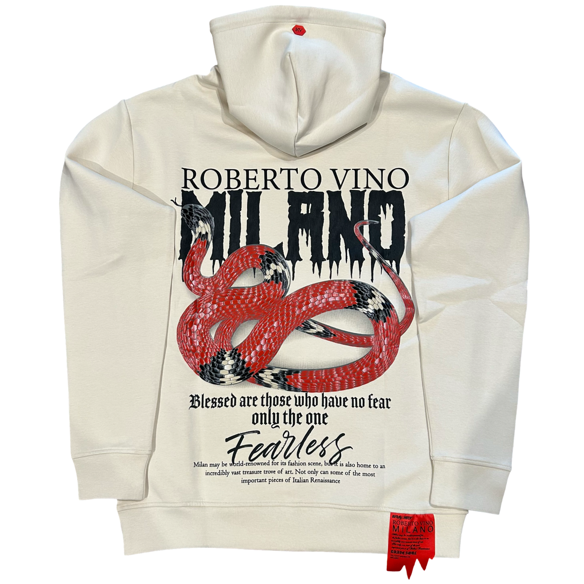 ROBERTO VINO SNAKE LOGO HOODY Men’s -BEIGE – Moesports