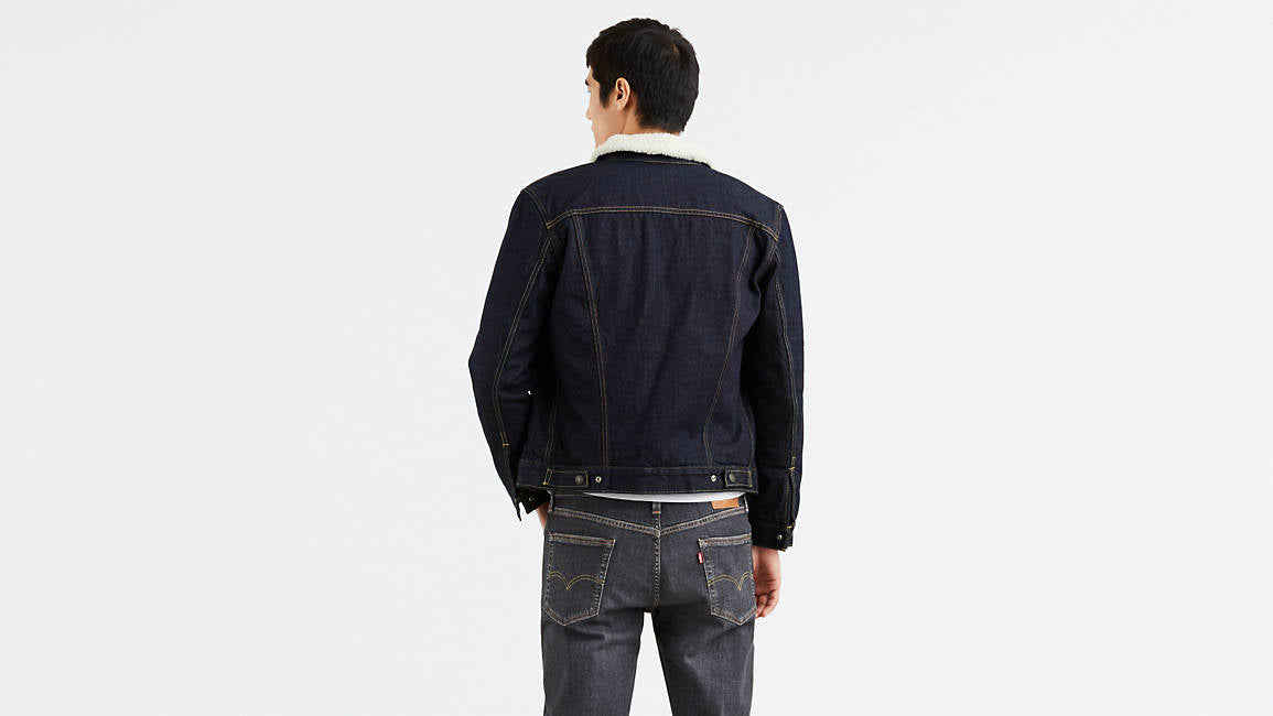 Levis Strauss & Co SHERPA TRUCKER JACKET Men’s - DARK WASH – Moesports