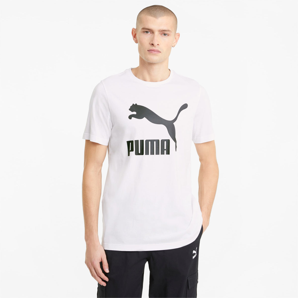 Puma CLASSICS LOGO TEE Men’s -PUMA WHITE BLACK – Moesports